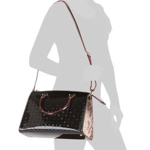 Arcadia | Bags | Arcadia Black Python Sides Patent Leather Italian ...